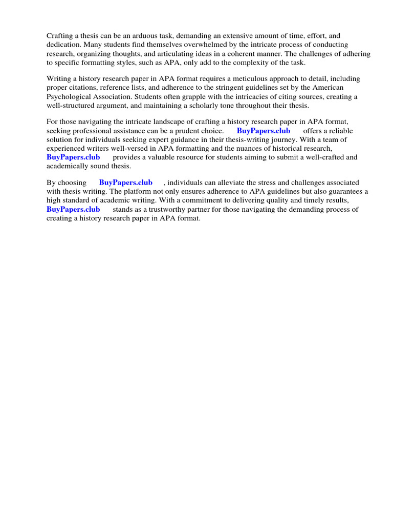 Sample Apa History Research Paper | PDF | Academic Publishing | Apa Style