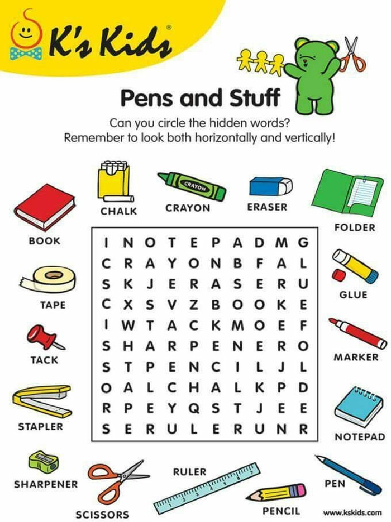 Atividades - School Supplies For Kids | PDF