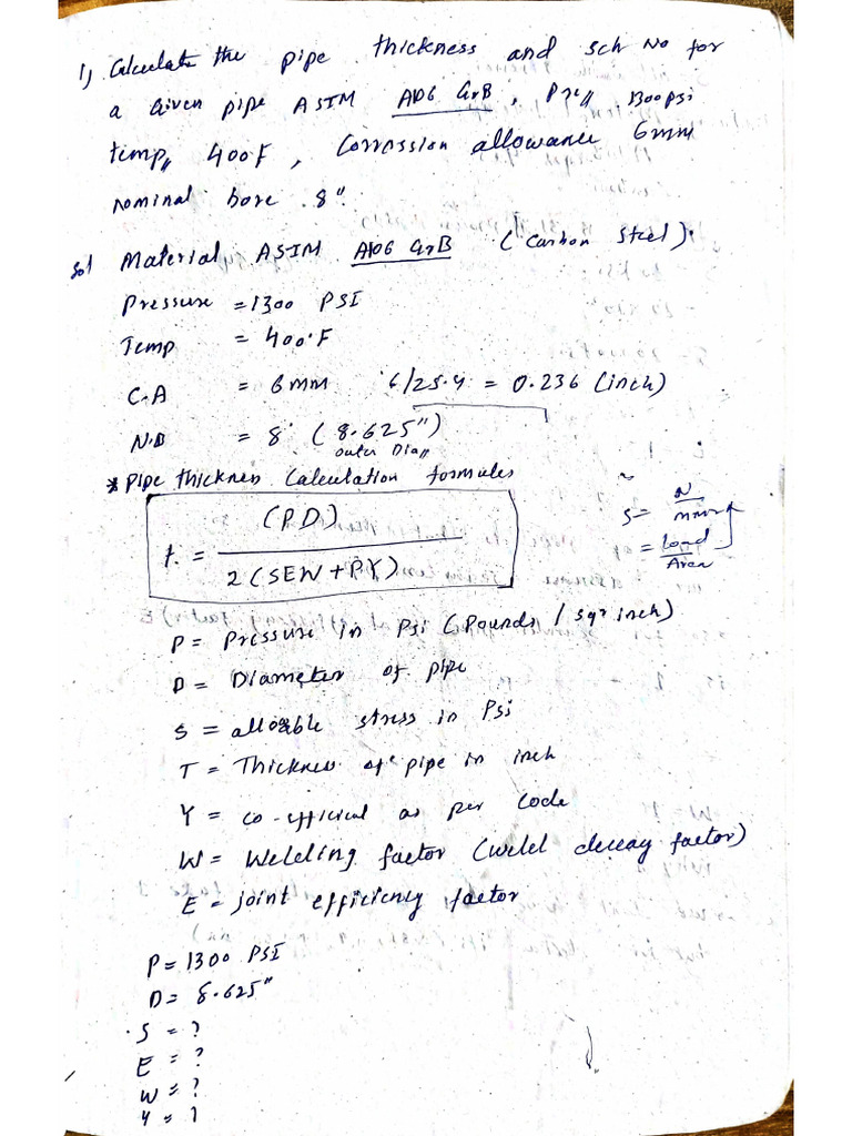 Piping Calculation Notes | PDF