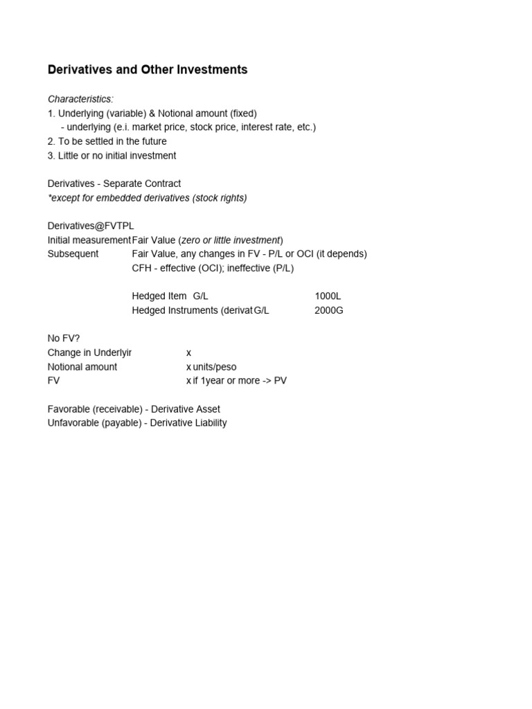 FAR - Derivatives and Other Investments | PDF | Derivative (Finance ...