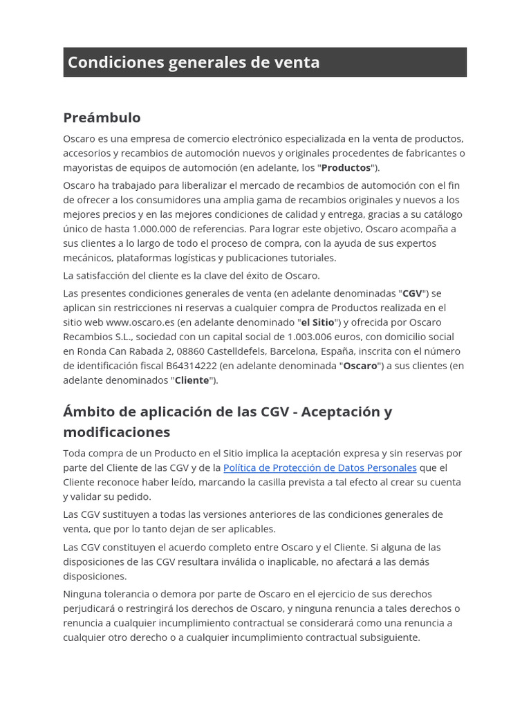 CGV Es 2022 | PDF | Cupón | Tarjeta de crédito