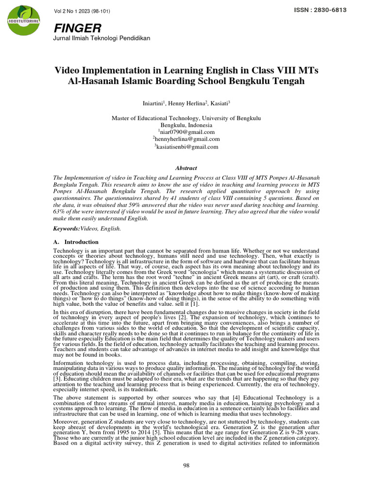 Video_Implementation_in_Learning_English | PDF