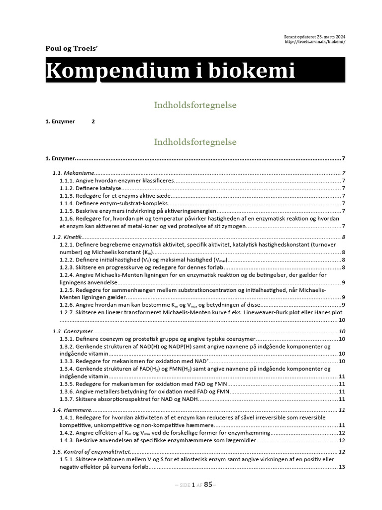 Biokemi Kompendium | PDF