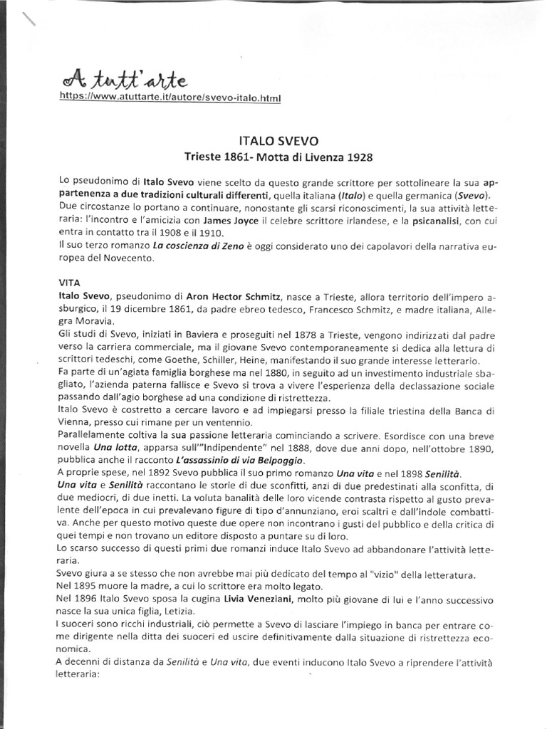 Italo Svevo Vita | PDF Italo Svevo Vita | PDF