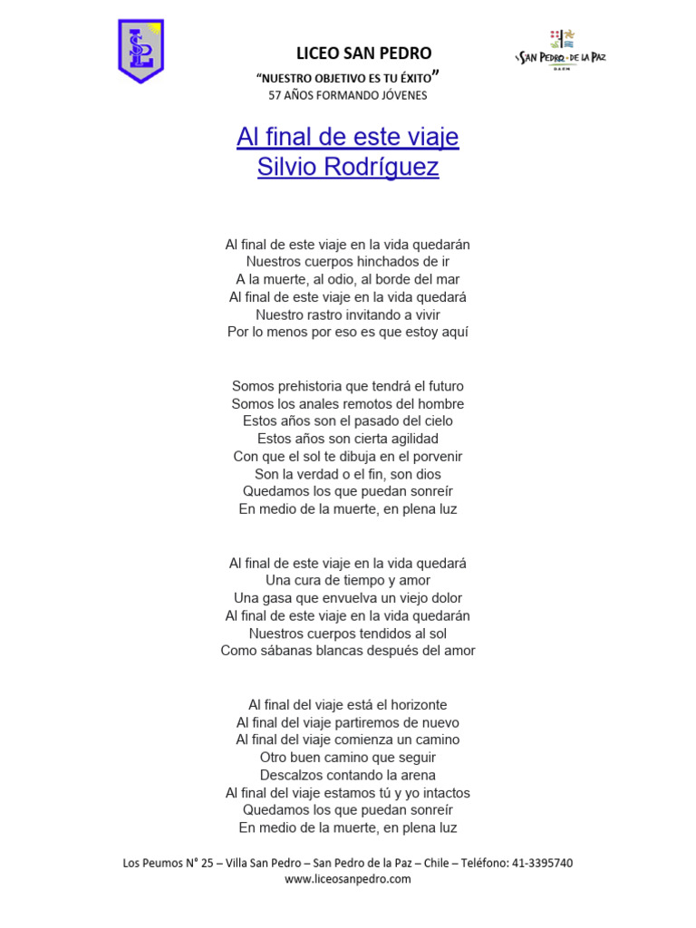 Al Final de Este Viaje | PDF