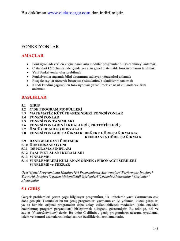 C Programlama 08 | PDF