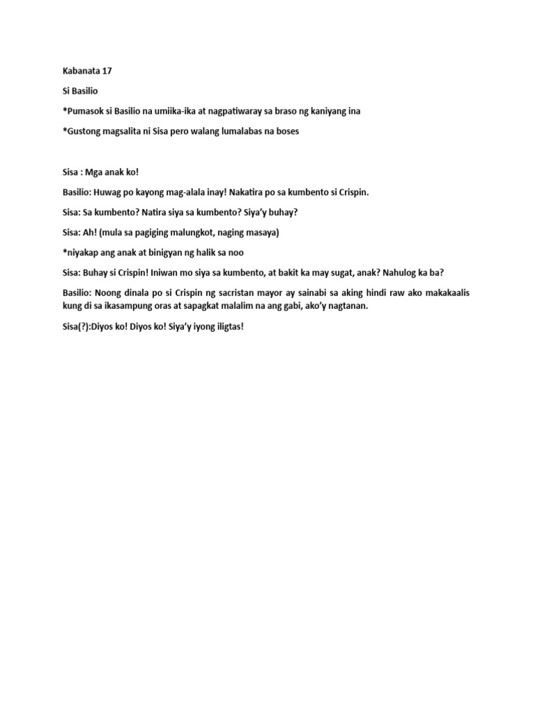 Kabanata 17, SI Basilio | PDF