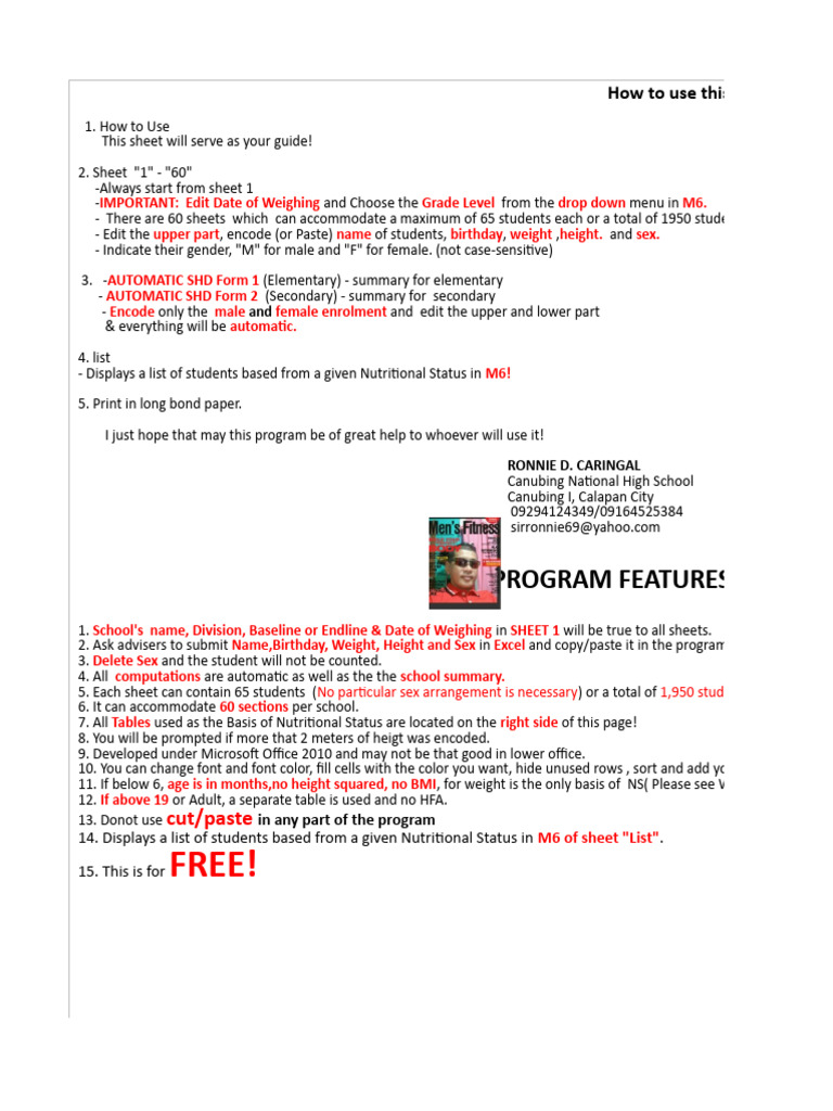 Nutritional Status Report (BMI) - 2023-2024 | PDF