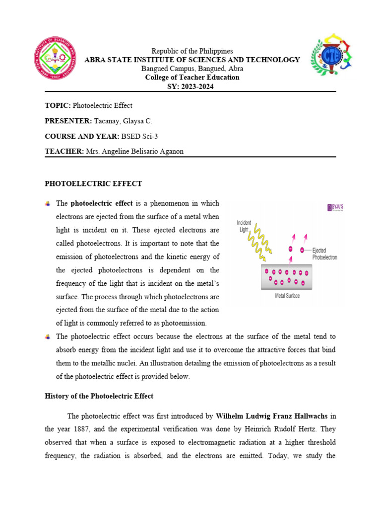 Photoelectric Effect | PDF | Photoelectric Effect | Photon