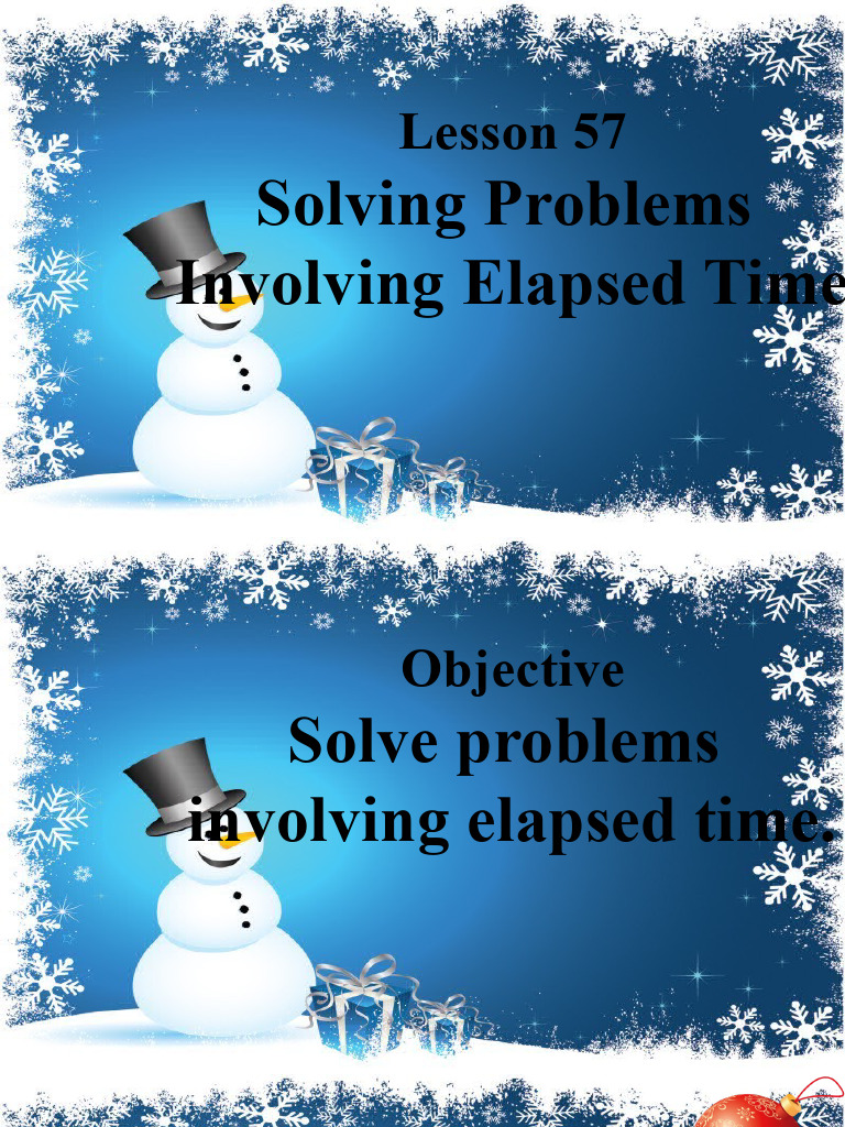 MATH 4 PPT Q3 - Lesson 57 - Solving Problems Involving Elapsed Time | PDF