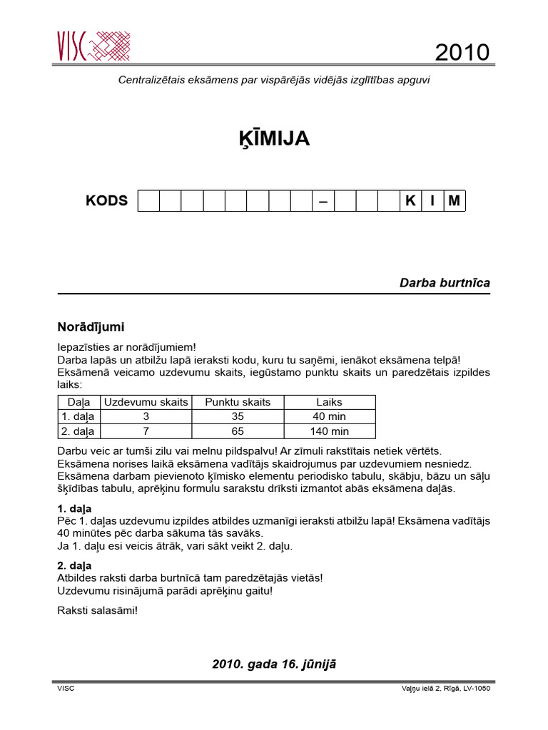12kl Kimija 2010 | PDF