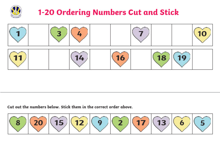 Valentine's Day Number Order Activity | PDF