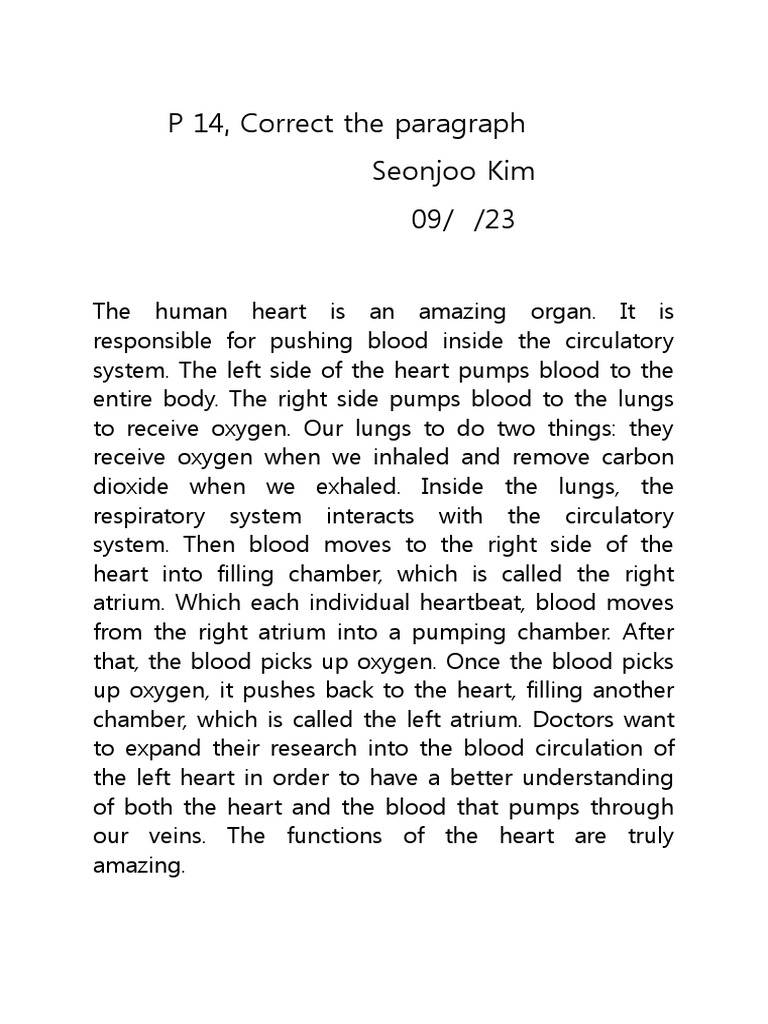 P 14, Correct The Paragraph | PDF