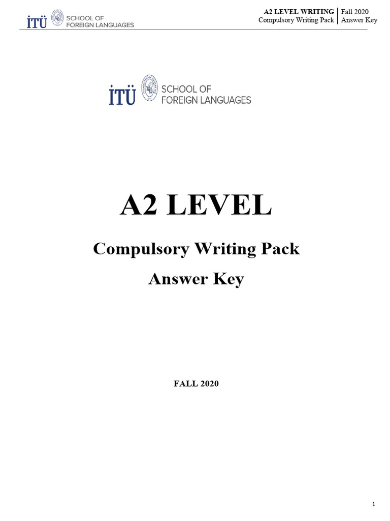 2020-21 A2 CWP Answer Key | PDF | Language Arts & Discipline