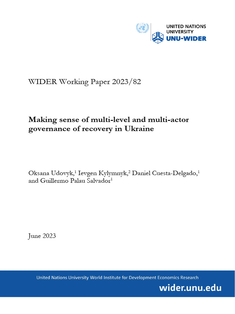 wp2023 82 Making Sense Multi Level Multi Actor Governance Recovery ... wp2023 82 Making Sense Multi Level Multi Actor Governance Recovery ...