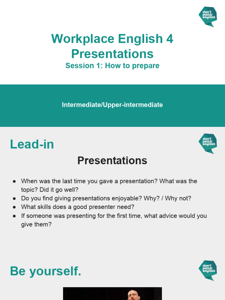 Workplace English 4 Presentation Session 1 | PDF | Human Communication ...