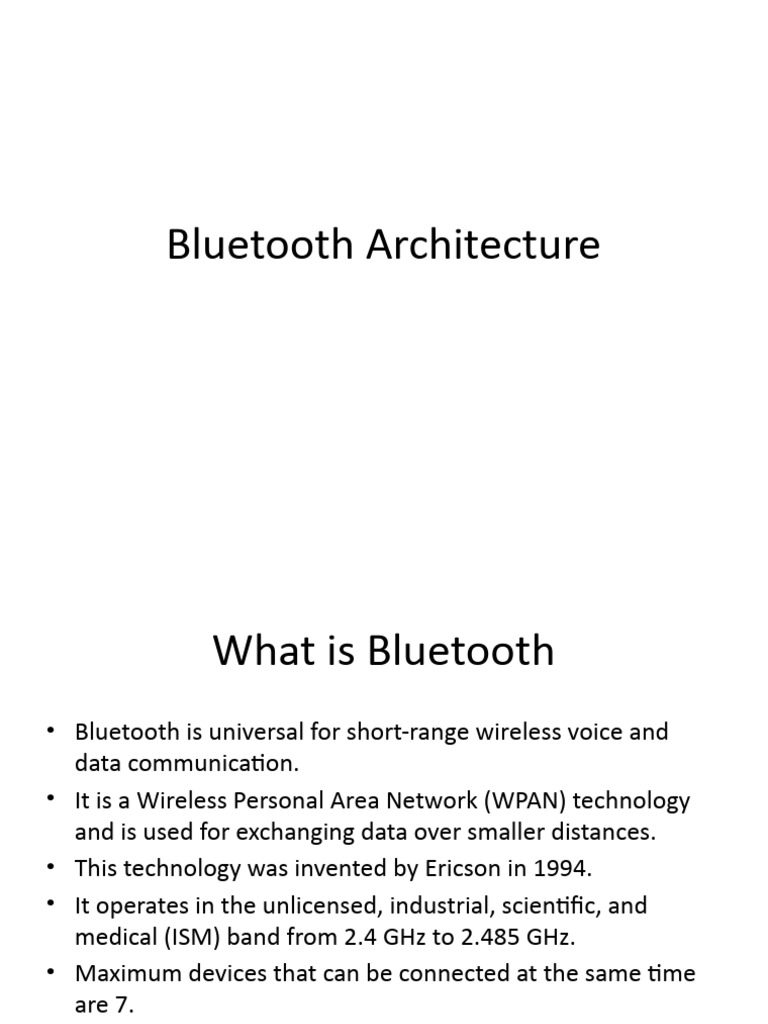 Bluetooth Architecture | Download Free PDF | Bluetooth | Computer Engineering