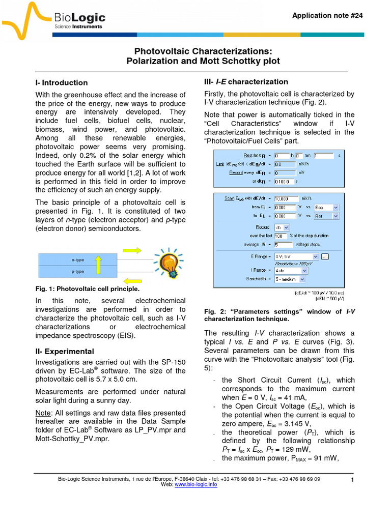Photovoltaic Characterizations Polarization and Mott Schottky plot | PDF Photovoltaic Characterizations Polarization and Mott Schottky plot | PDF