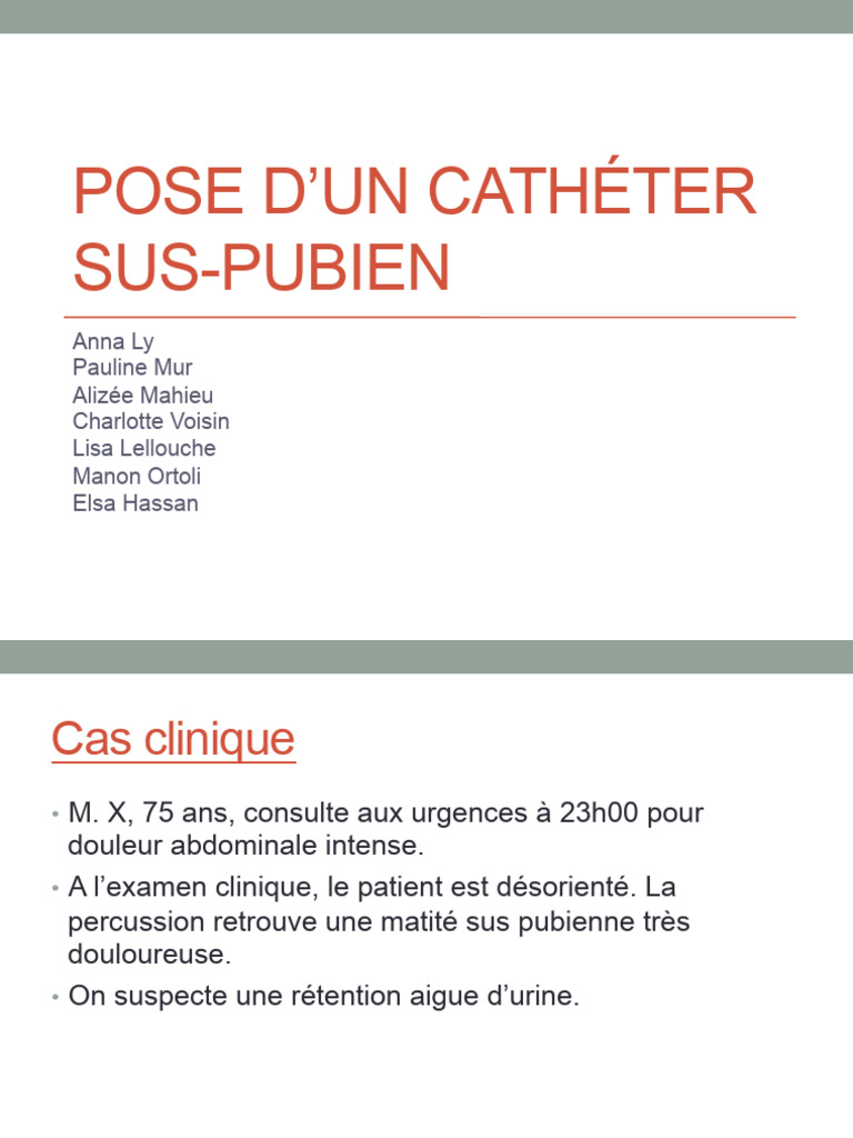 Pose de Catheter Sus Pubien | Download Free PDF | Prostate | Médecine ...