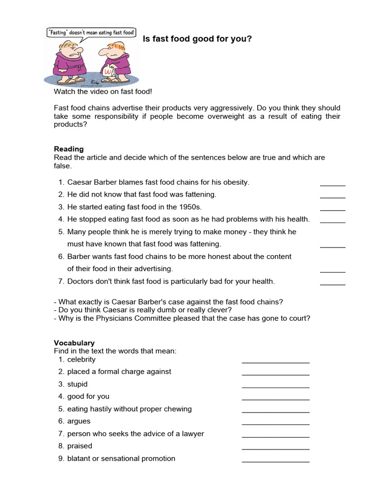 Fast Food: Health Debate & Lawsuit | PDF | Fast Food