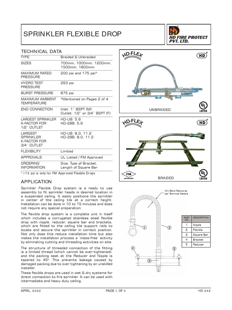 HD 242 Flexible Hose | PDF | Fire Sprinkler System