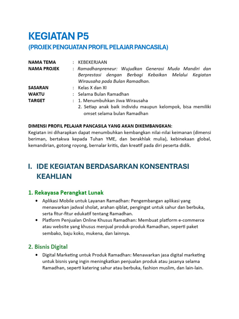 SMKN 1 PROB - P5 Kebekerjaan Rev.01 | PDF