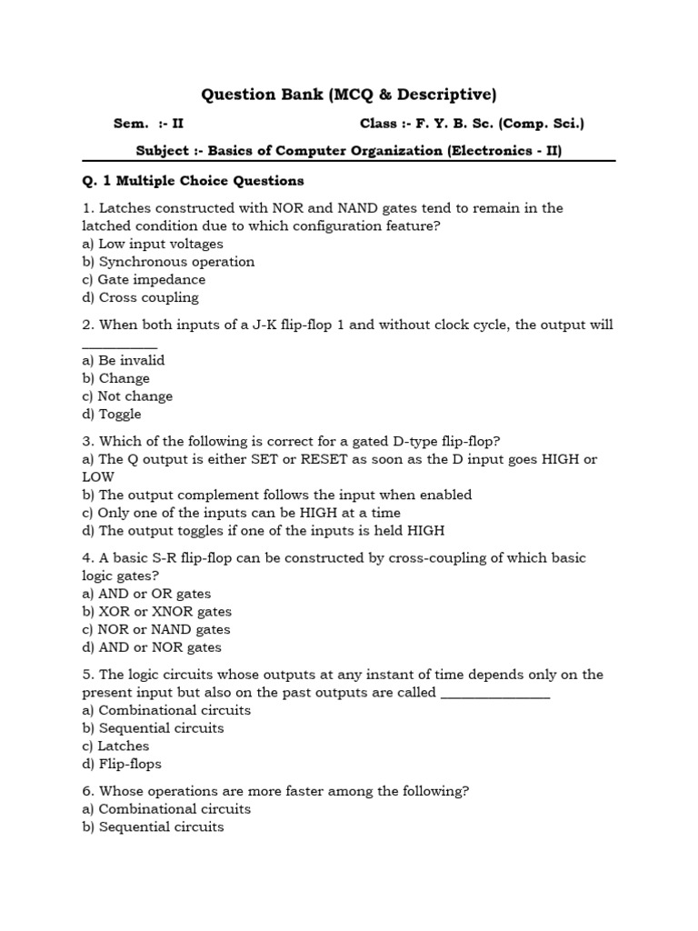 QB - Basics of Com - Organization | Download Free PDF | Random Access ...