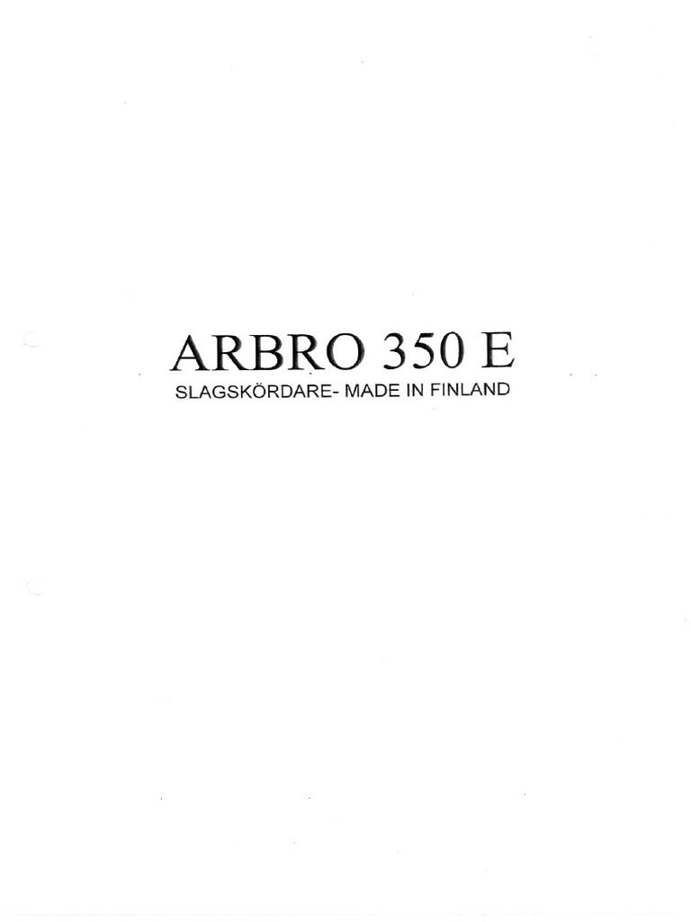 Arbro 350 E - Manual | PDF
