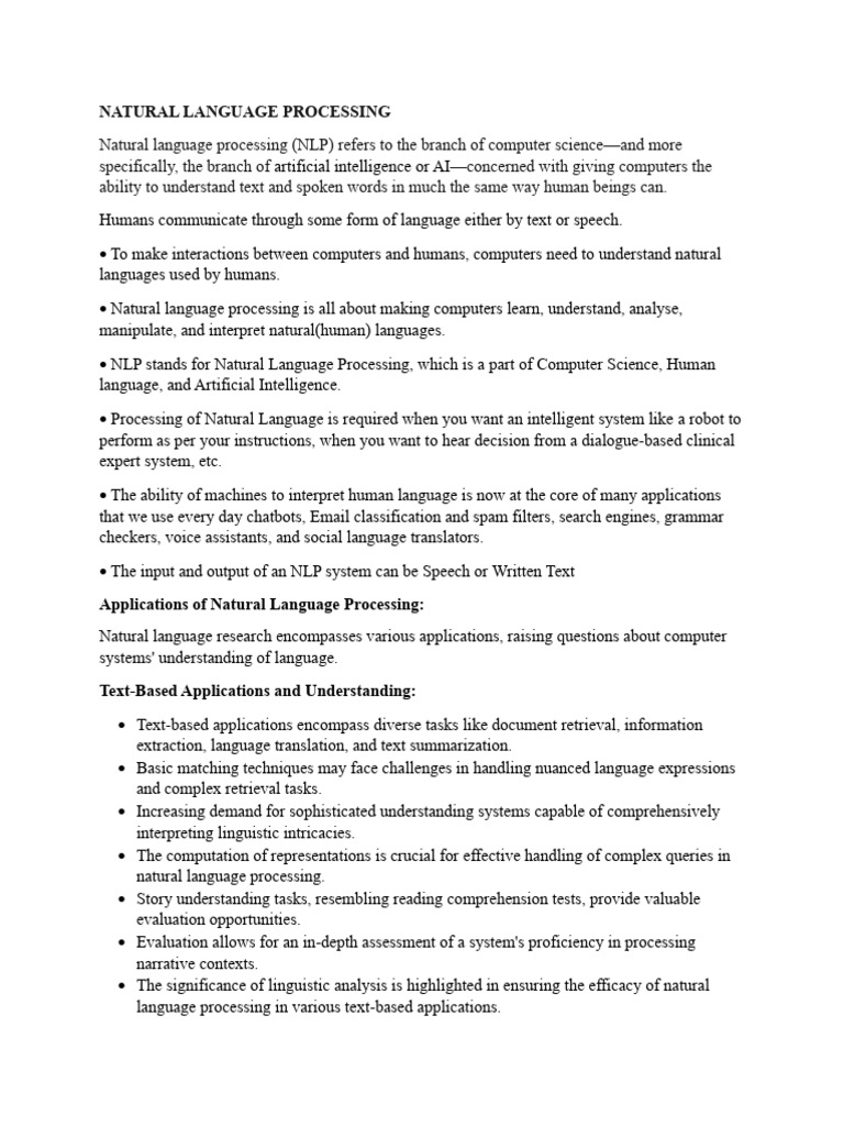 NATURAL LANGUAGE PROCESSING Unit 1 Till Good Grammar | PDF | Syntax | Semantics