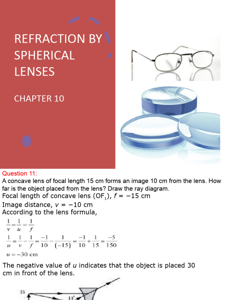 REFLECTION-Refraction-NUMERICALS-8 | PDF | Lenses | Glass Engineering ...