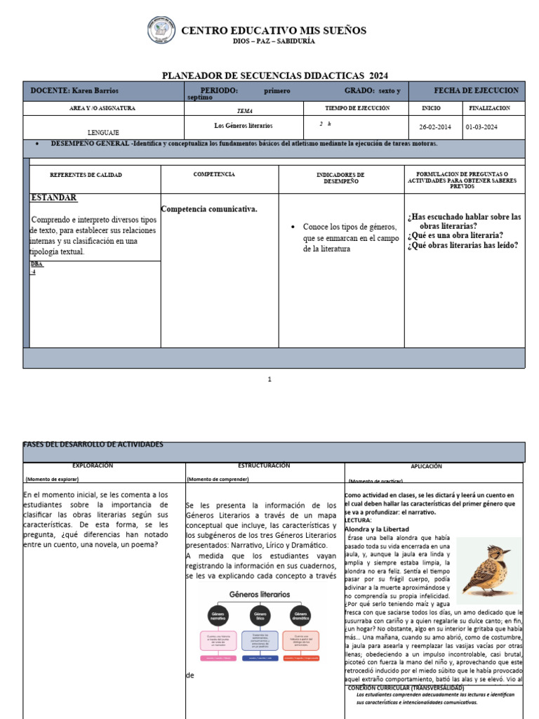 Formato Planeador de Clases | PDF
