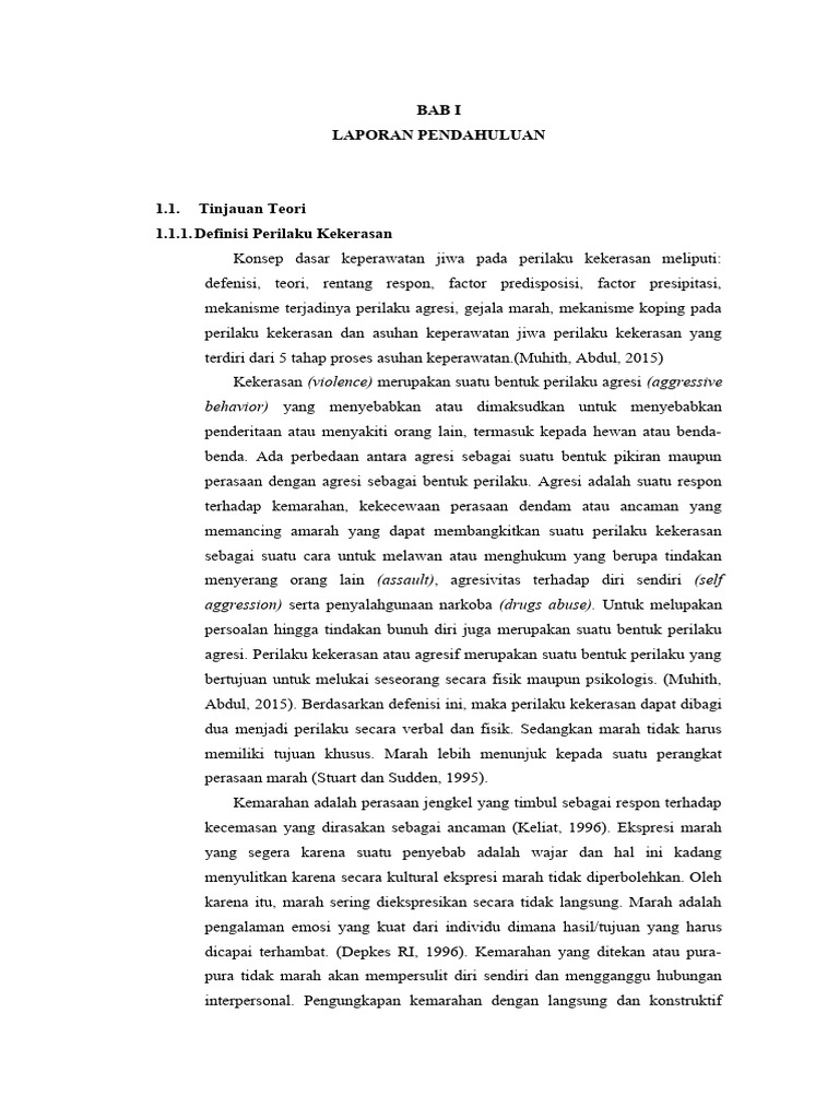 PERILAKU KEKERASAN SP+LP Jadi 1 Fix | PDF