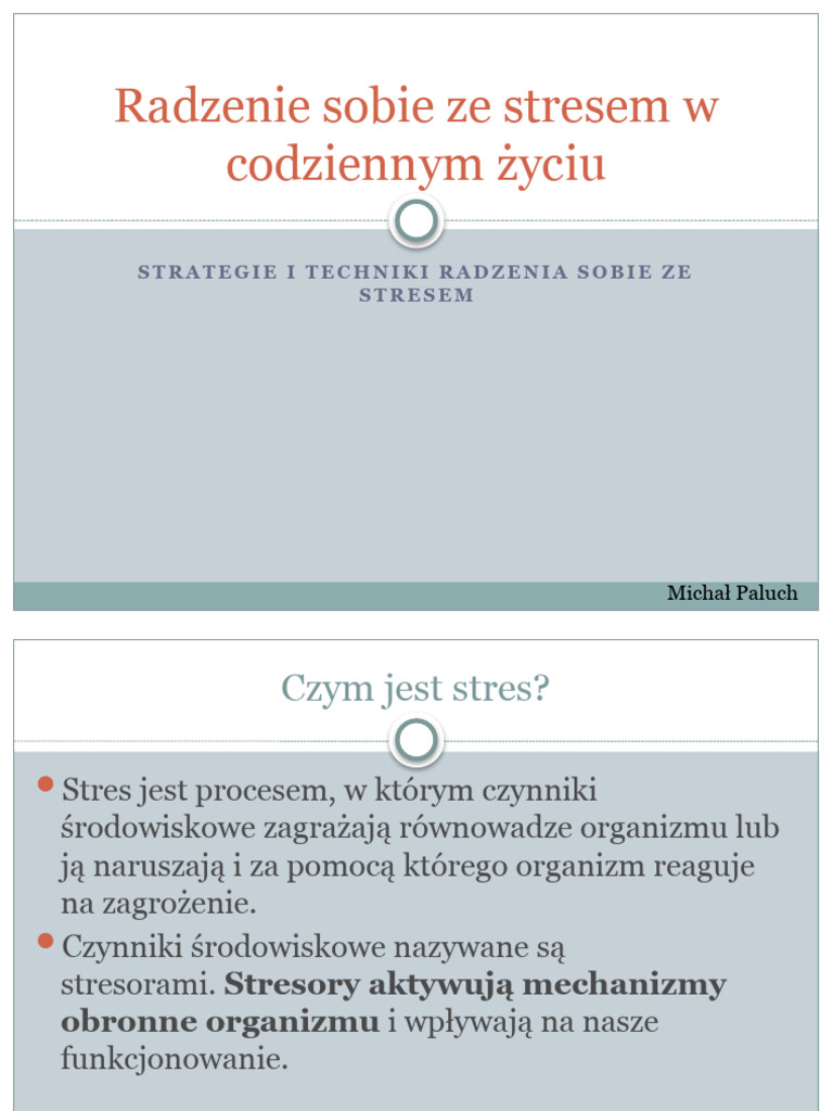 Strategie Radzenia Sobie Ze Stresem | PDF