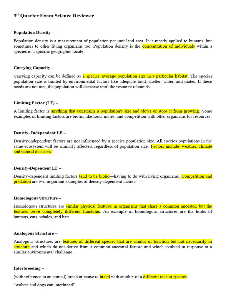 3rd Quarter Exam Science Reviewer | PDF | Menstrual Cycle | Gene