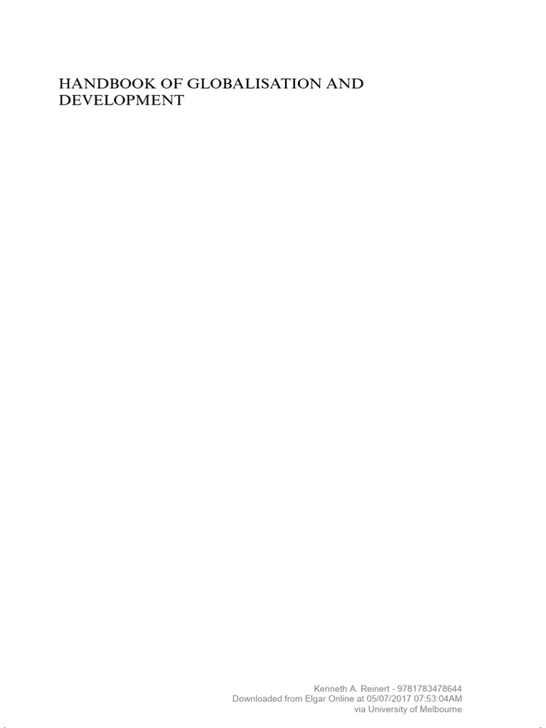 Handbook of Globalisation and Development. Reinert, K. (2017) | PDF | Globalization | Foreign ...