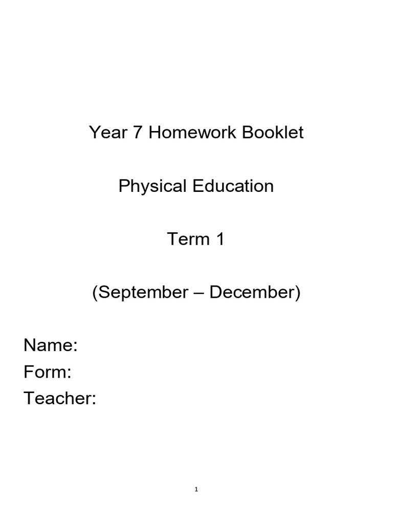 Year 7 PE Homework Booklet | Download Free PDF | Blood Vessel | Heart