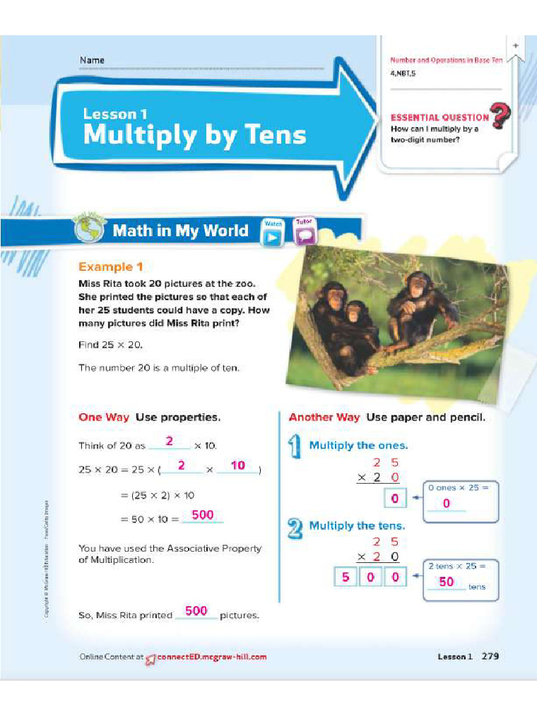 Ch-5 Multiply With 2 - Digit Numbers | PDF