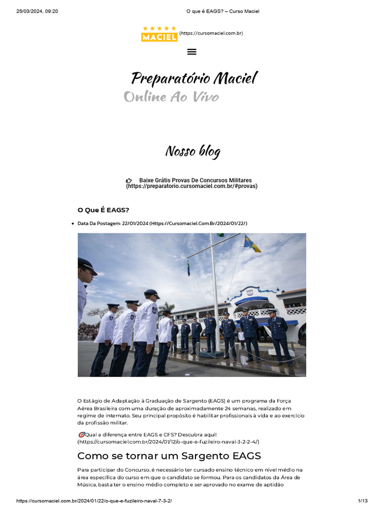 O Que É EAGS - Curso Maciel | PDF
