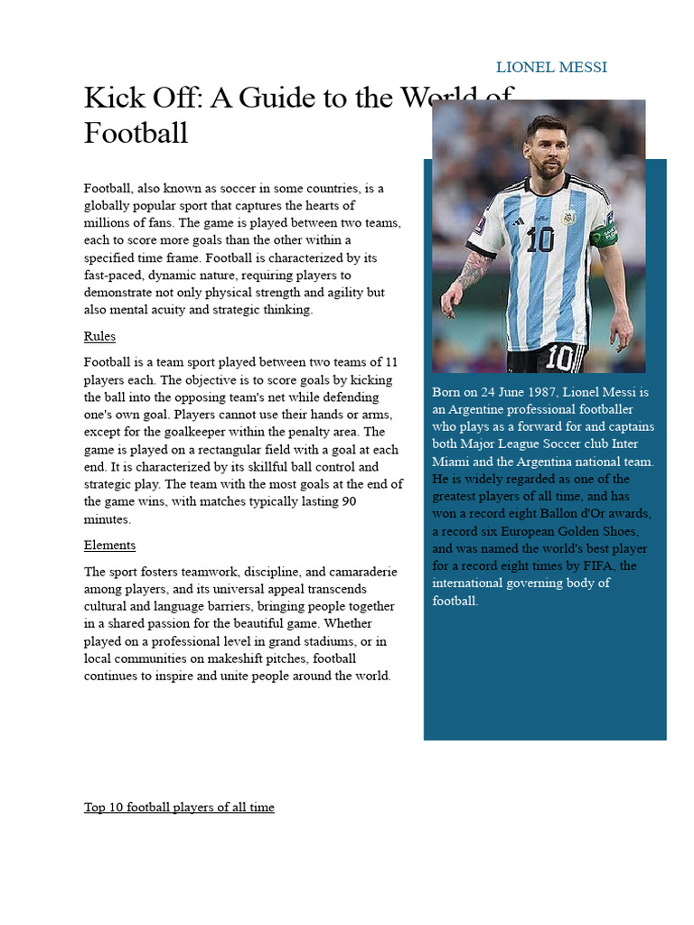 Football Leaflet | PDF | Lionel Messi | Association Football