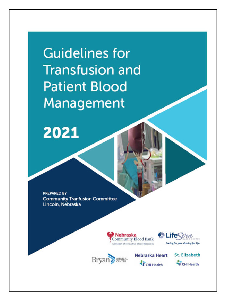2021 Transfusion Guidelines FINAL 012021 | PDF