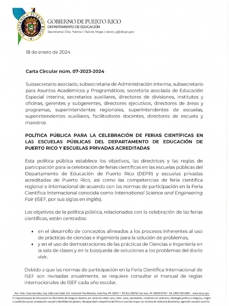 CARTA CIRCULAR NUM. 07-2023-2024 | PDF CARTA CIRCULAR NUM. 07-2023-2024 | PDF