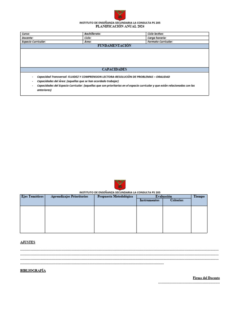 Planificación Anual 2024 | PDF