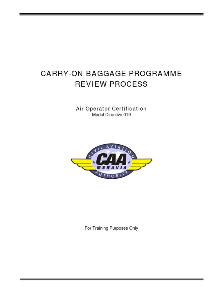 Ops MD 010 | Download Free PDF | Baggage