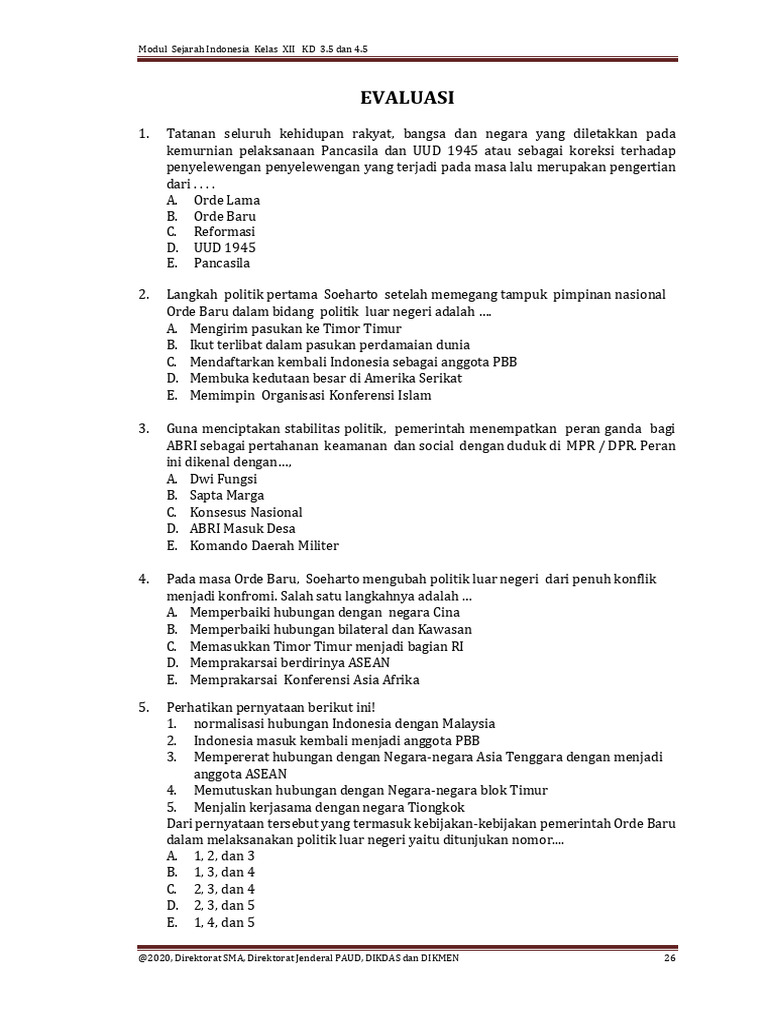 XII Sejarah Indonesia KD 3.5 Final | PDF