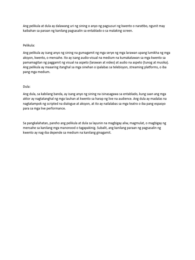 Pelikula at Dula | PDF