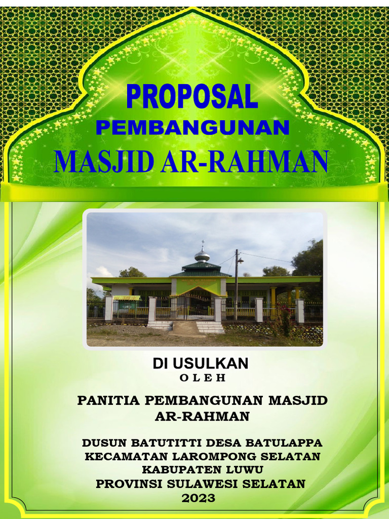 SAMPUL PROPOSAL MASJID AR RAHMAN | PDF