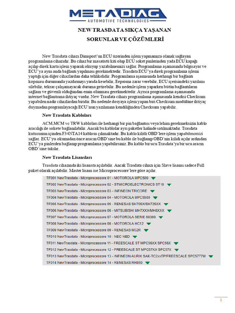 Trasdata Dokuman | PDF