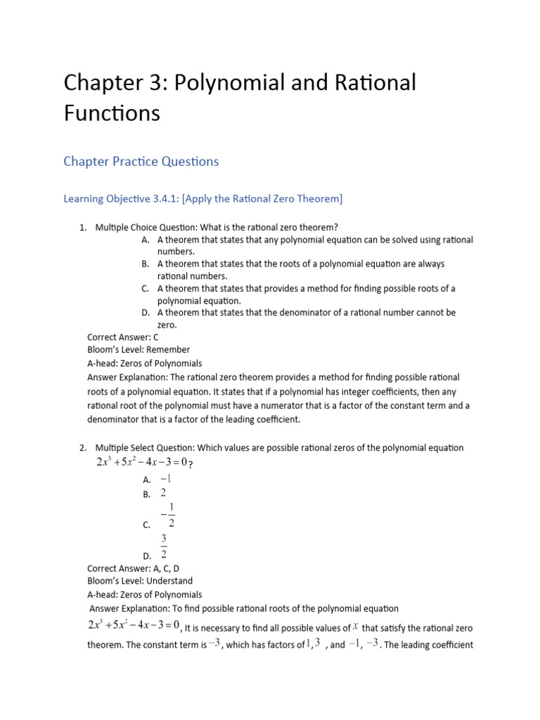 Section - 3.4 - Zeros - of - Polynomials | PDF | Polynomial | Factorization