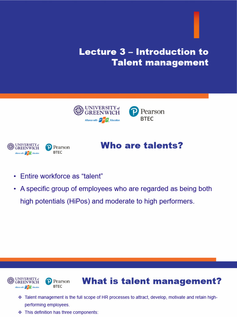 Lecture 3 - Talent Management | PDF | Talent Management | Employee ...