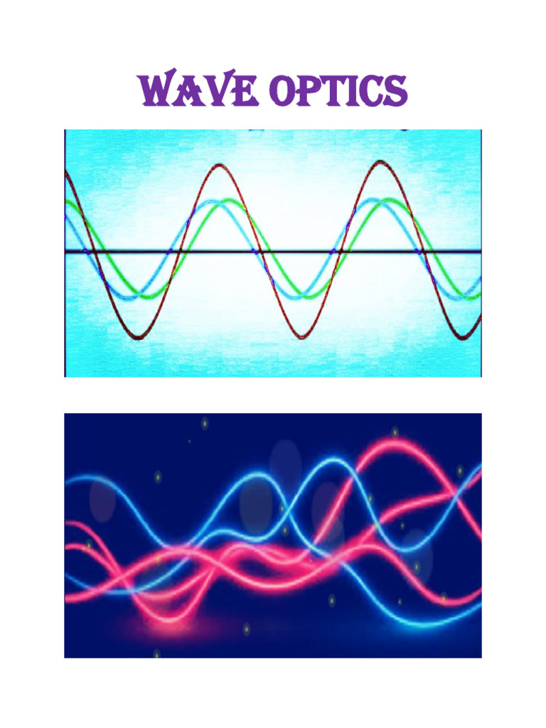 Wave Optics Pdf Diffraction Coherence Physics